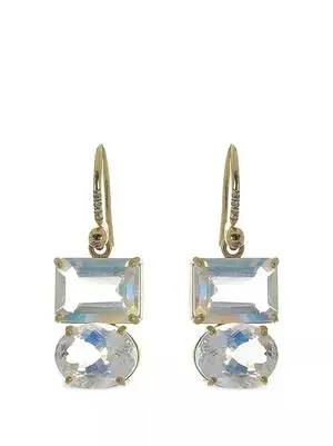 Irene Neuwirth Gemmy Gem Earrings With Moonstone And Diamonds - Gold