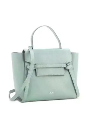 Celine Belt Bag Textured Leather Nano Shoulder Bag - Green