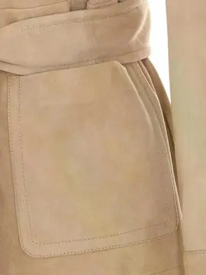 Max Mara Belted Suede Jacket Beige - Neutrals