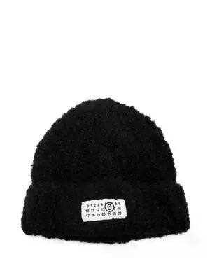 MAISON MARGIELA Logo-patch Beanie Hat - Black