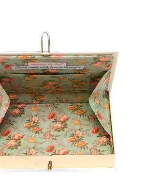 OLYMPIA LE-TAN Artichoke Embroidered Clutch Bag - Neutrals