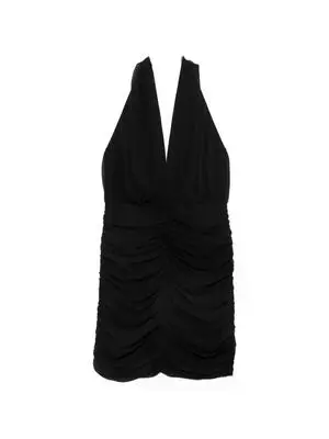 ROTATE BY BIRGER CHRISTENSEN Ruched Sequin-embellished Ruffled Mini Dress - Black