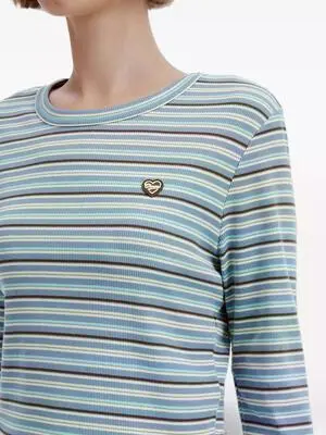 CHOCOOLATE Striped Ribbed-knit Long-sleeve T-shirt