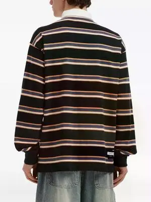 Izzue Striped Long-sleeve Polo Shirt