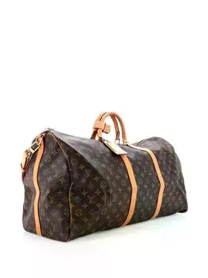 LOUIS VUITTON Keepall Bandouliere Monogram Canvas 60 Travel Bag - Brown