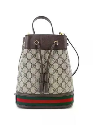 Gucci Ophidia Gg Coated Canvas Small Bucket Bag - Brown