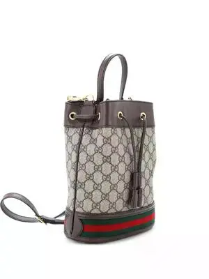 Gucci Ophidia Gg Coated Canvas Small Bucket Bag - Brown