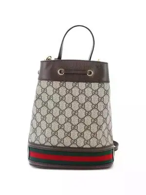 Gucci Ophidia Gg Coated Canvas Small Bucket Bag - Brown