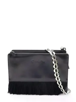 Dior 2010-2026 Leather Fringe Chain Crossbody Bag - Black