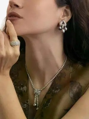 ANDREOLI Pearl-drop Diamond Earrings