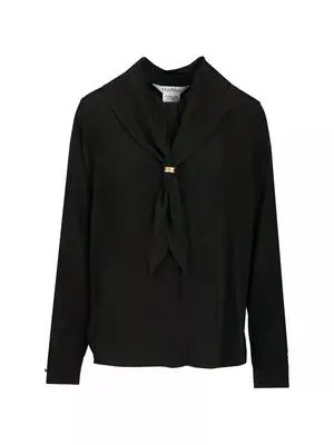 Max Mara Silk Scarf Detail Shirt - Black
