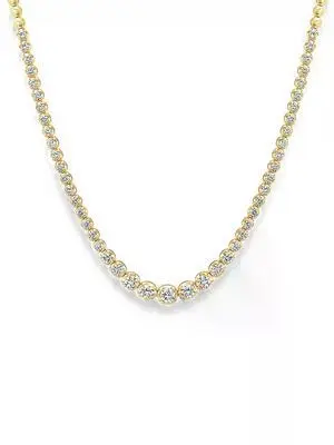 JENNIFER MEYER Graduated Diamond Tennis Necklace - Gold