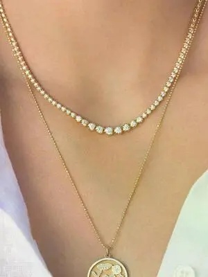 JENNIFER MEYER Graduated Diamond Tennis Necklace