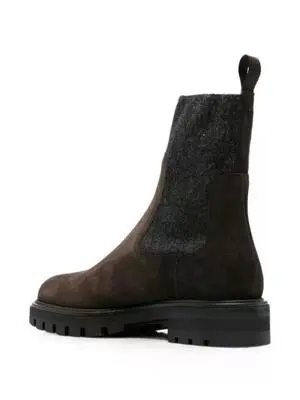 HENDERSON BARACCO Ella Suede Panelled Boots - Brown