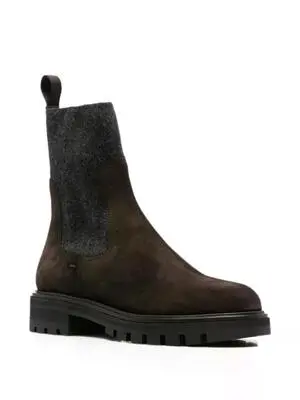HENDERSON BARACCO Suede Panelled Boots - Brown