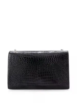 Saint Laurent Classic Monogram Tassel Crocodile Embossed Leather Medium Crossbody Bag
