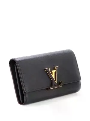 LOUIS VUITTON Capucines Wallet Leather Small Wallets - Black