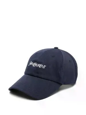 Saint Laurent Embroidered Logo Baseball Cap - Blue