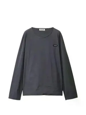 Miu Miu Stretch Poplin Long Sleeve Top
