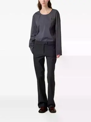 Miu Miu Stretch Poplin Long Sleeve Top