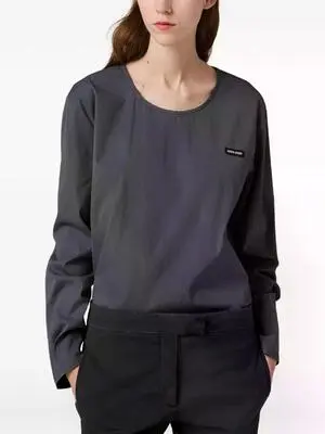 Miu Miu Stretch Poplin Long Sleeve Top