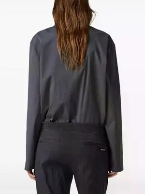 Miu Miu Stretch Poplin Long Sleeve Top