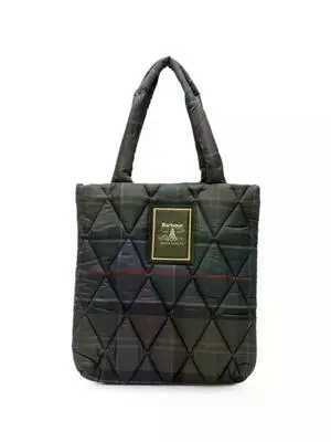 Barbour Arlene Tartan Quilted Tote Bag - Green