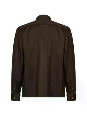 D4.0 Concealed-placket Virgin-wool Shirt