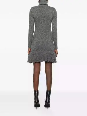 ELY ELY Roll-neck Fringed Mini Dress