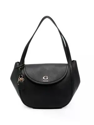 Guess Coleen Logo-plaque Leather Shoulder Bag - Black