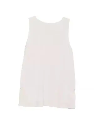 D.exterior Sleeveless V-neck Top With Side Slits