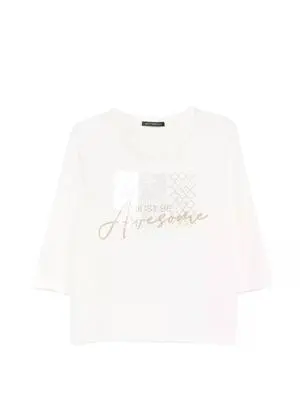 BETTY BARCLAY Graphic Print Three-quarter Sleeve T-shirt - White