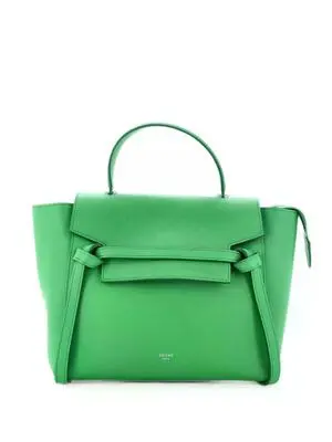 Celine Belt Bag Textured Leather Micro Satchel - Green