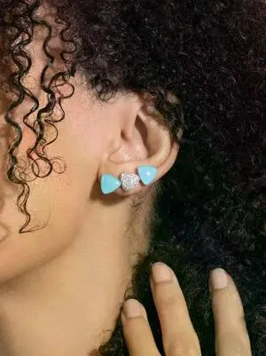 Vhernier Multi-stone Diamond And Turquoise Earrings - Blue