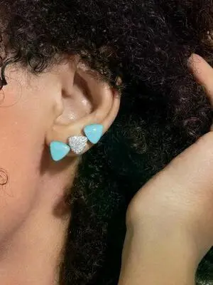 Vhernier Multi-stone Diamond And Turquoise Earrings - Blue