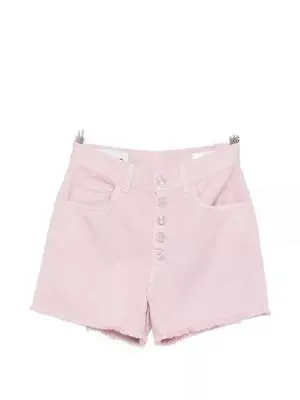 DONDUP Denim Button-fly Shorts With Frayed Hem - Pink