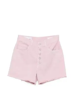 DONDUP Denim Button-fly Shorts With Frayed Hem - Pink