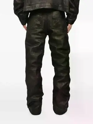FILTH Panelled Leather Flared Trousers