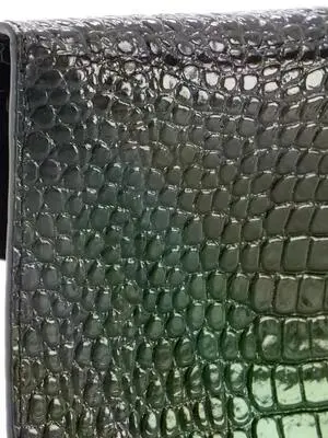 Saint Laurent Uptown Pouch Crocodile Embossed Leather Clutch Bag