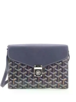 Goyard Chypre Wallet On Strap Coated Canvas With Leather Crossbody Bag - Blue