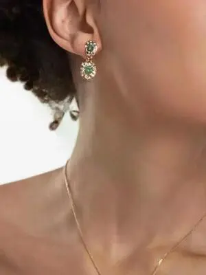 SUZANNE KALAN Opal And Emerald Drop Earrings