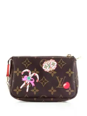 LOUIS VUITTON Pochette Accessoires Limited Edition Monogram Canvas Mini Clutch Bag - Brown