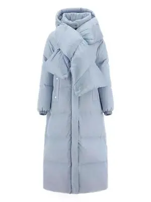 Herno Hooded Scarf Coat - Blue