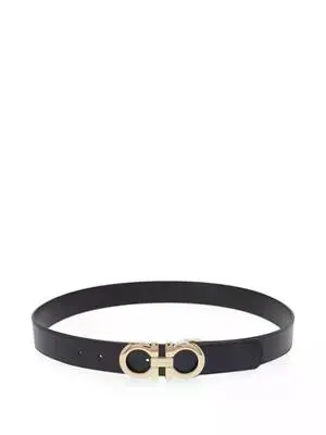FERRAGAMO Reversible And Adjustable Gancini Belt - Black