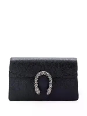 Gucci Dionysus Bag Leather Super Mini Clutch Bag - Black