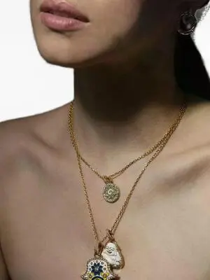 BUDDHA MAMA Medium Buddha Diamond And Enamel Pendant - Gold