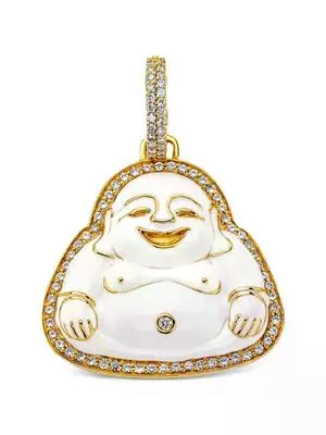 BUDDHA MAMA Medium Buddha Diamond And Enamel Pendant - Gold