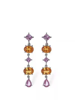 ALEXANDER LAUT Garnet And Pink Sapphire Drop Earrings