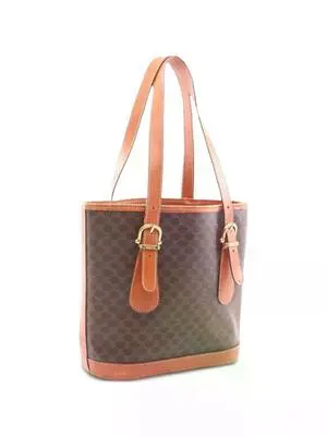 Celine Macadam Coated Canvas Tote Bag - Brown