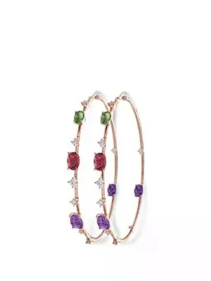 MATTIA CIELO Multi-stone Hoop Earrings - Pink